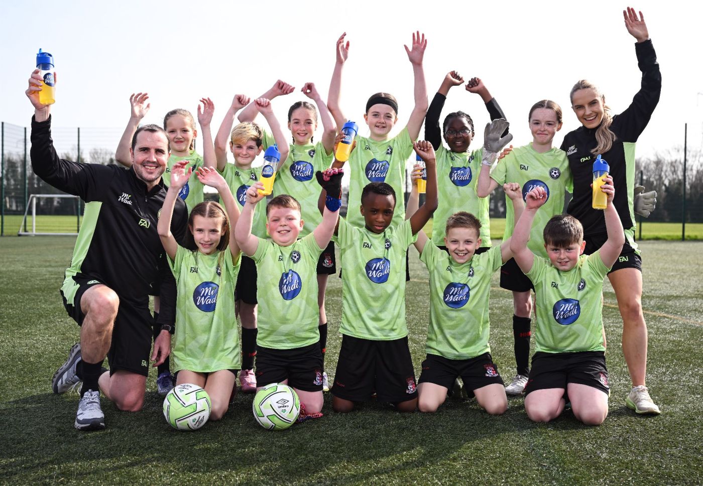 John O'Shea and Julie-Ann Russell launch MiWadi FAI Football Camps as ...